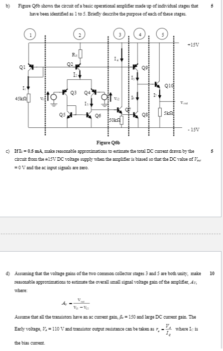 Solved b) 5 Figure Q6b shows the circuit of a basic | Chegg.com