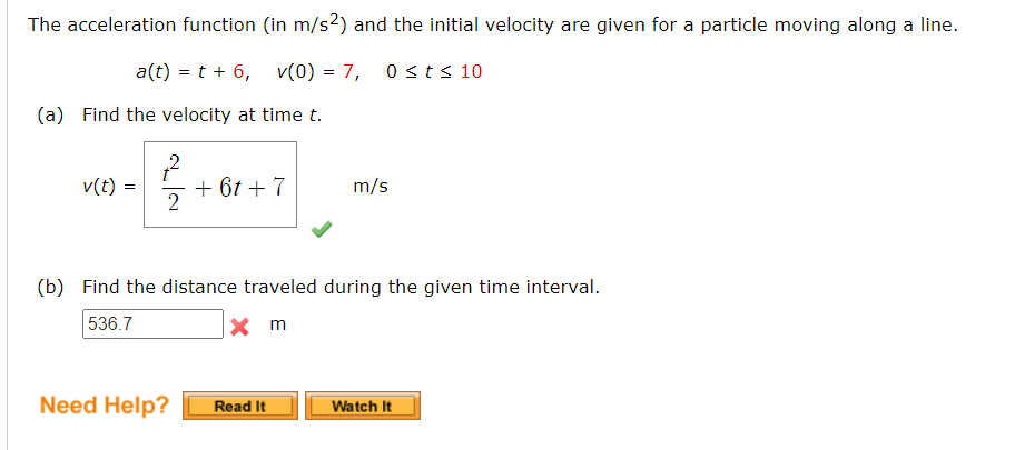 Solved The acceleration function (in m/s2 ) and the initial | Chegg.com
