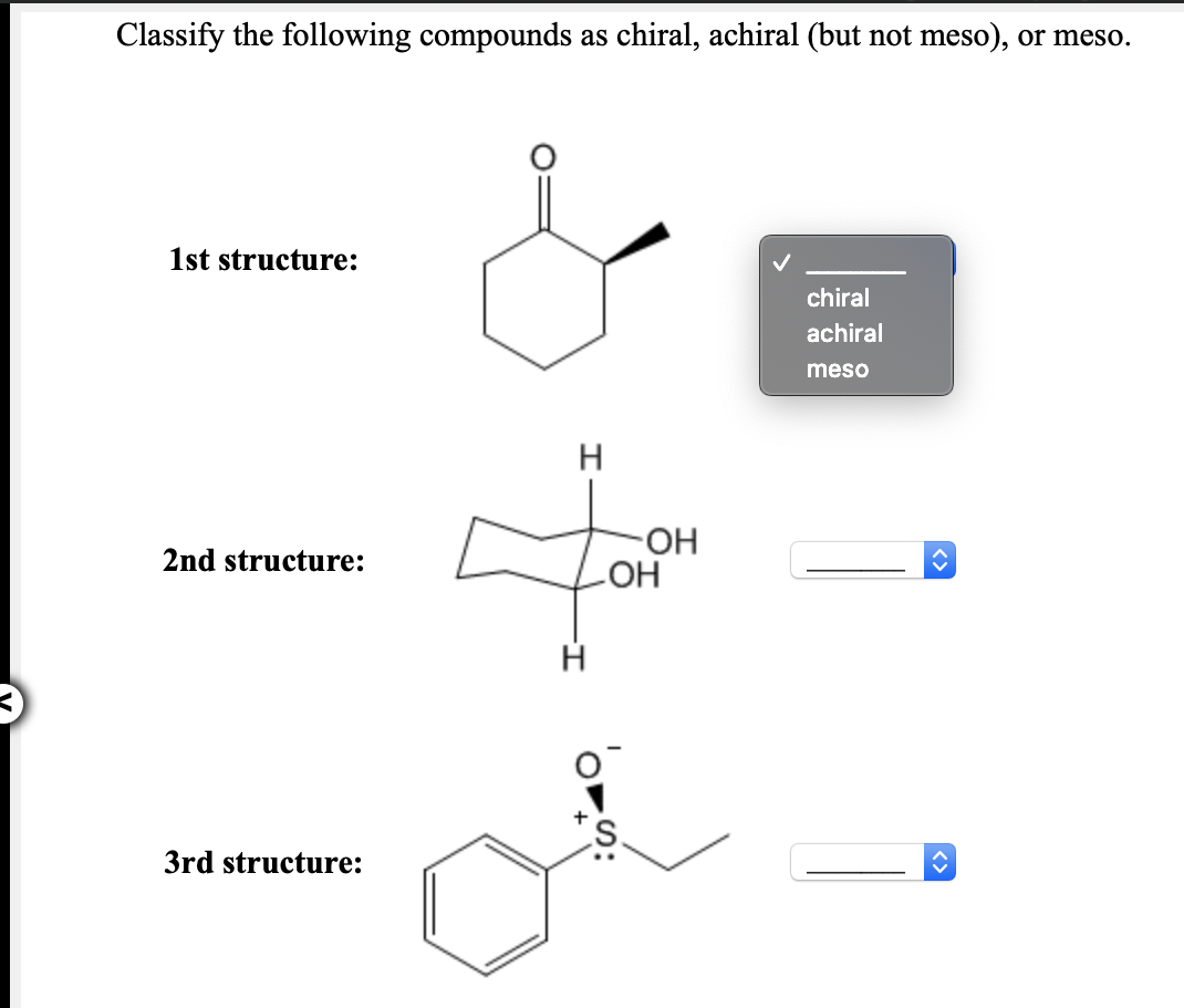 Solved Classify the following compounds as chiral, achiral | Chegg.com