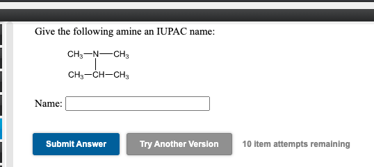 Solved Give each of the following amines an IUPAC name: NH2 | Chegg.com