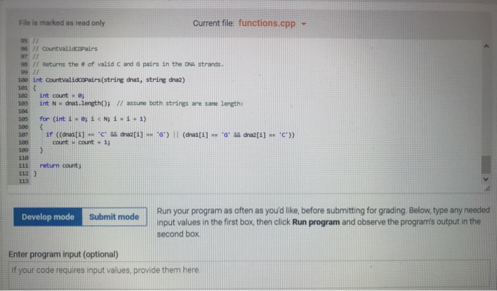 Solved 6.24 Lab07-02: DNA analysis with functions Summary in | Chegg.com