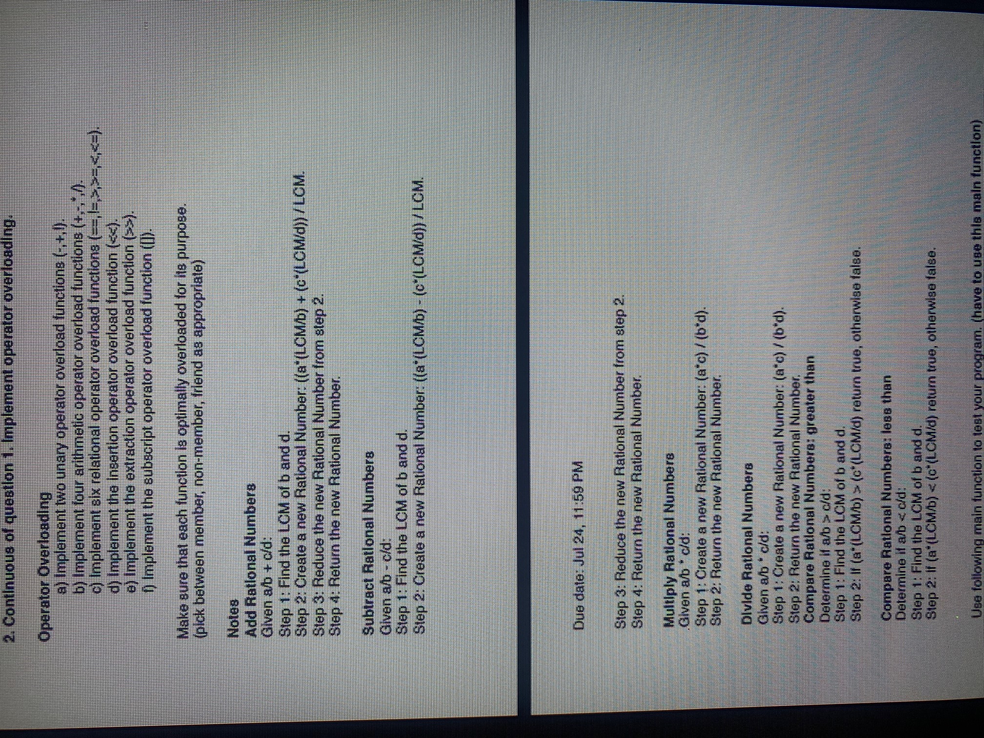 Solved 2. Coninuous of quesilon 1. Implement opertor | Chegg.com