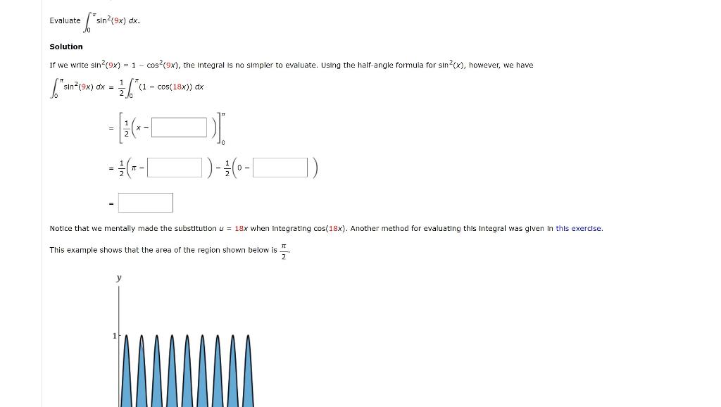 Solved Evaluate S "sin?(9x) dx. Solution If we write | Chegg.com