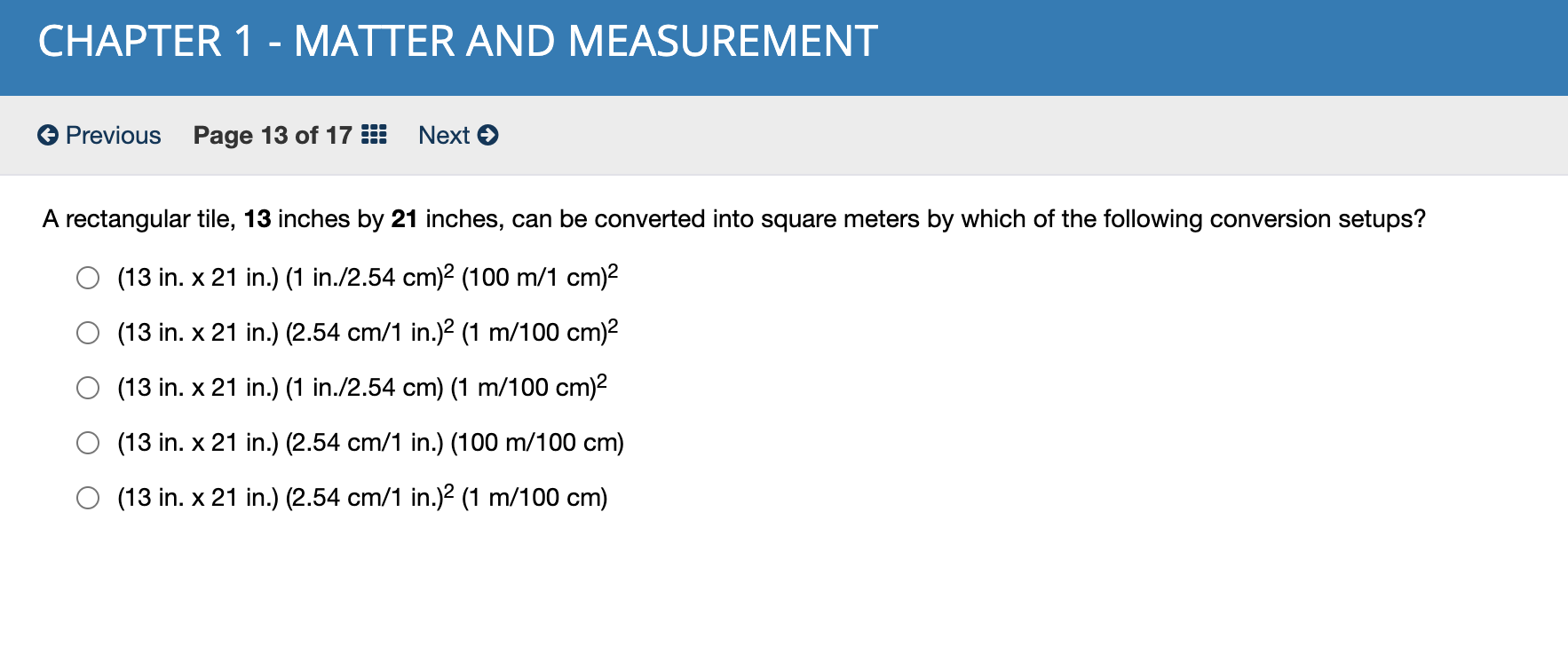 Solved A rectangular tile, 13 inches by 21 inches, can be | Chegg.com