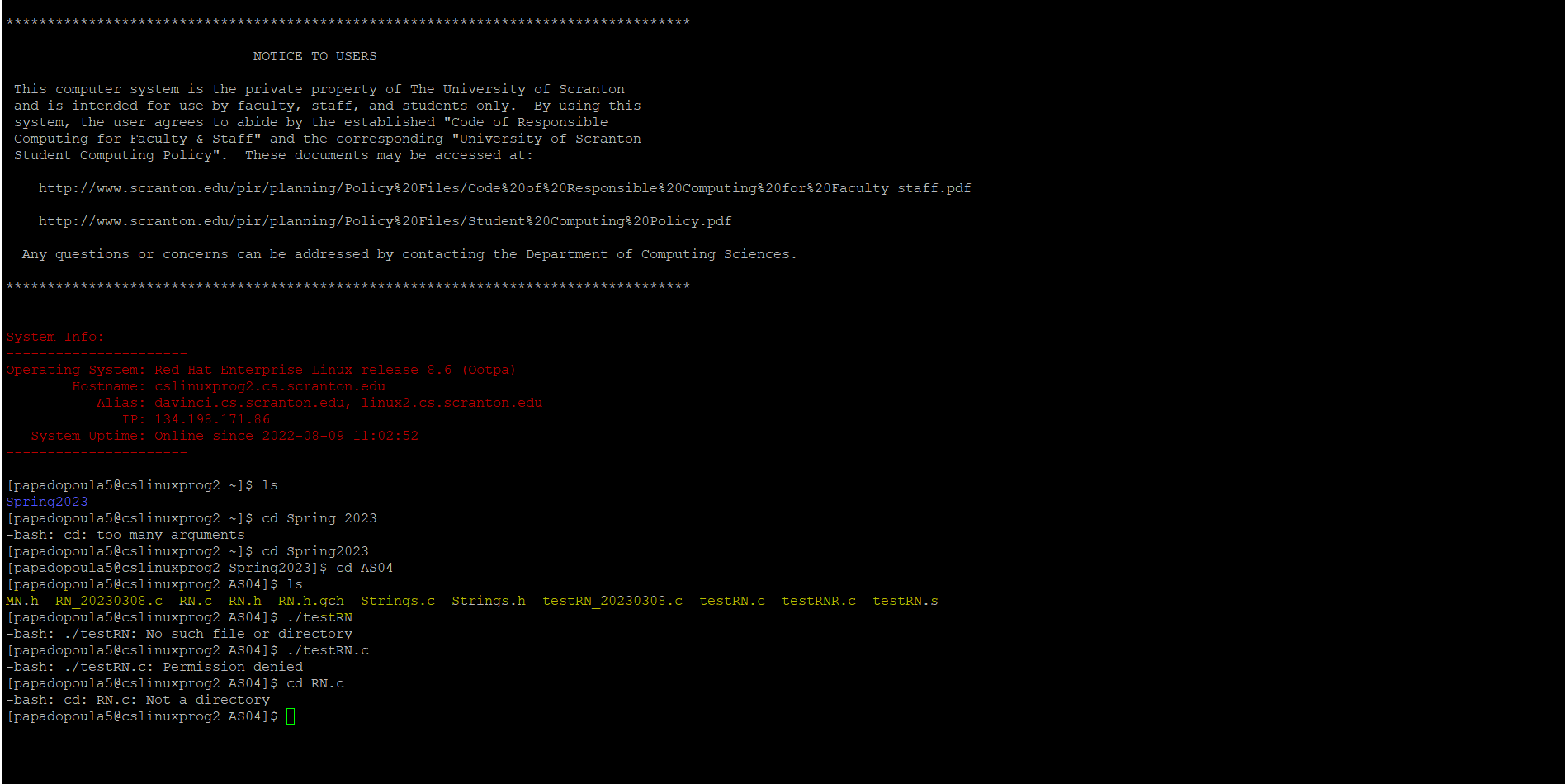 Solved I need some help running c programs in putty. I have | Chegg.com