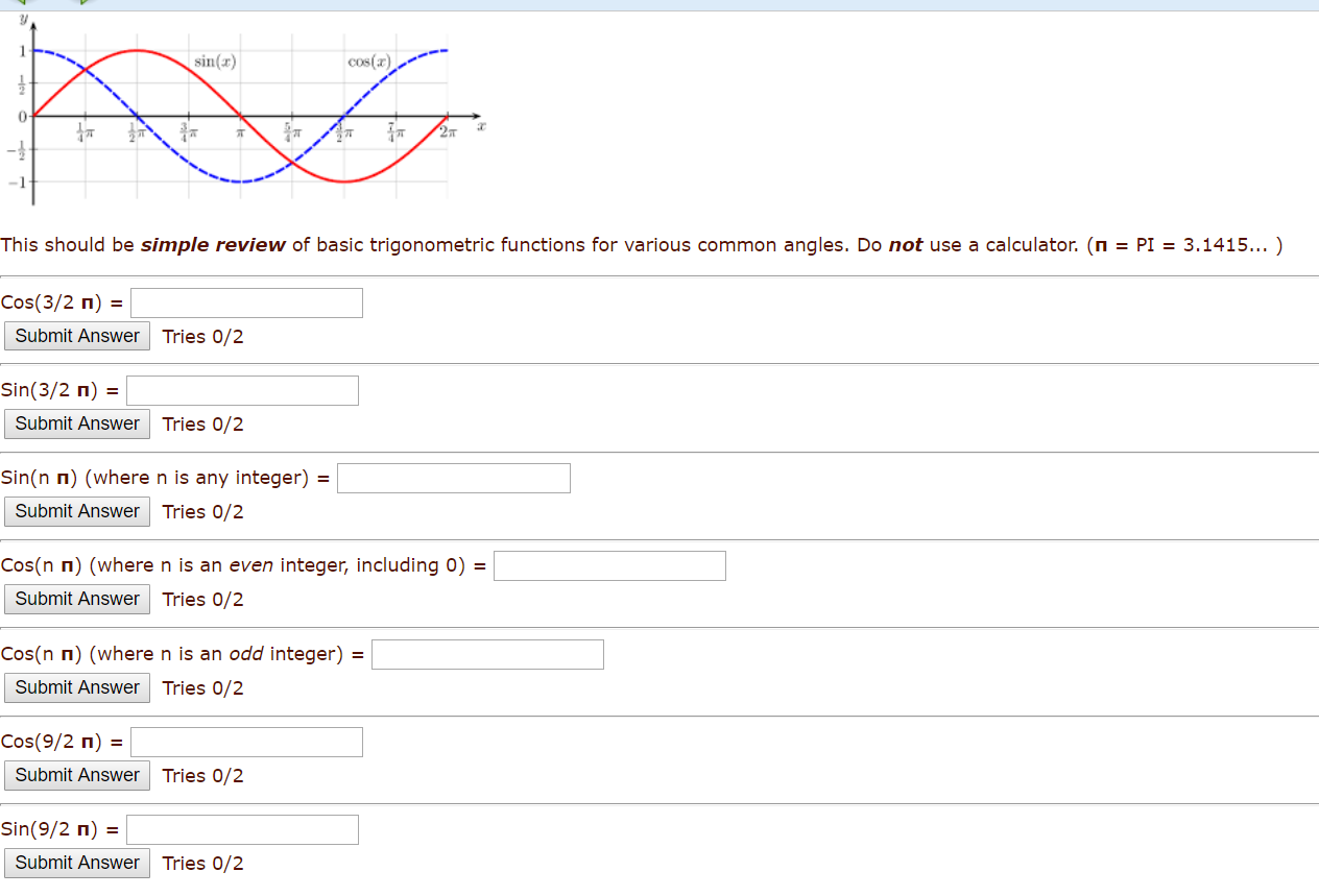 Solved sin() COS(3) This should be simple review of basic | Chegg.com
