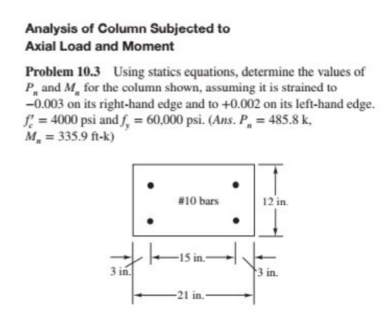 Solved Analysis of Column Subjected to Axial Load and Moment | Chegg.com