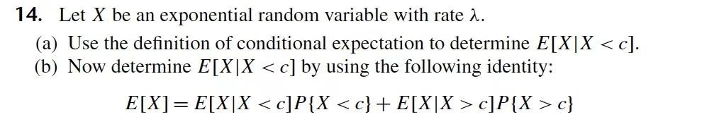 Solved 14. Let X be an exponential random variable with rate | Chegg.com