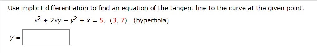 Solved Use implicit differentiation to find an equation of | Chegg.com