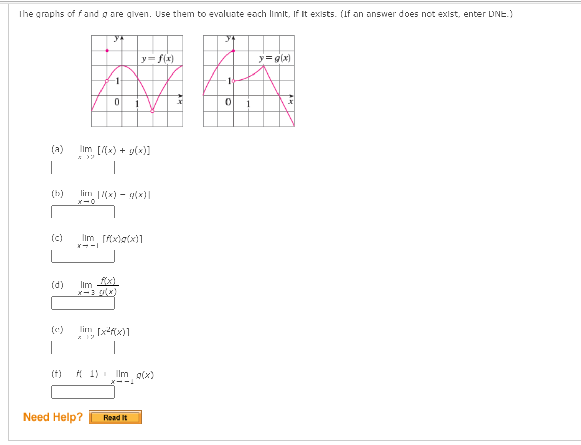 Solved The graphs of fand g are given. Use them to evaluate | Chegg.com