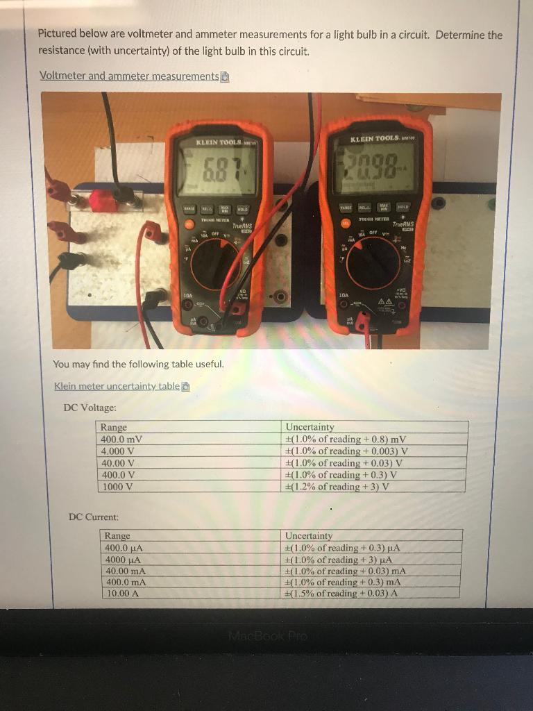Solved Pictured below are voltmeter and ammeter measurements | Chegg.com