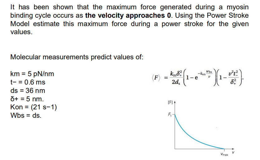 Solved It has been shown that the maximum force generated | Chegg.com