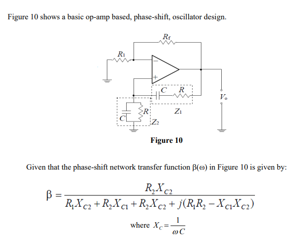 Solved Figure 10 shows a basic op-amp based, phase-shift, | Chegg.com