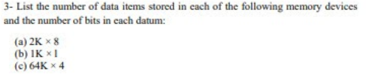 Solved 3- List the number of data items stored in each of | Chegg.com