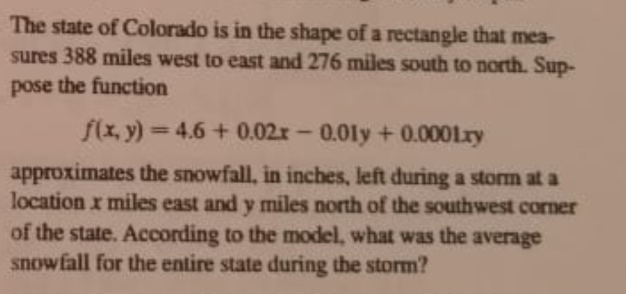 Solved The state of Colorado is in the shape of a rectangle | Chegg.com