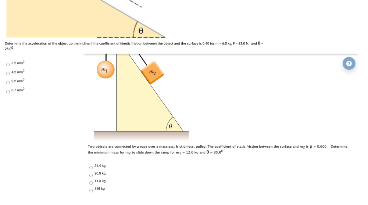 Solved Determine the acceleration of the object up the | Chegg.com