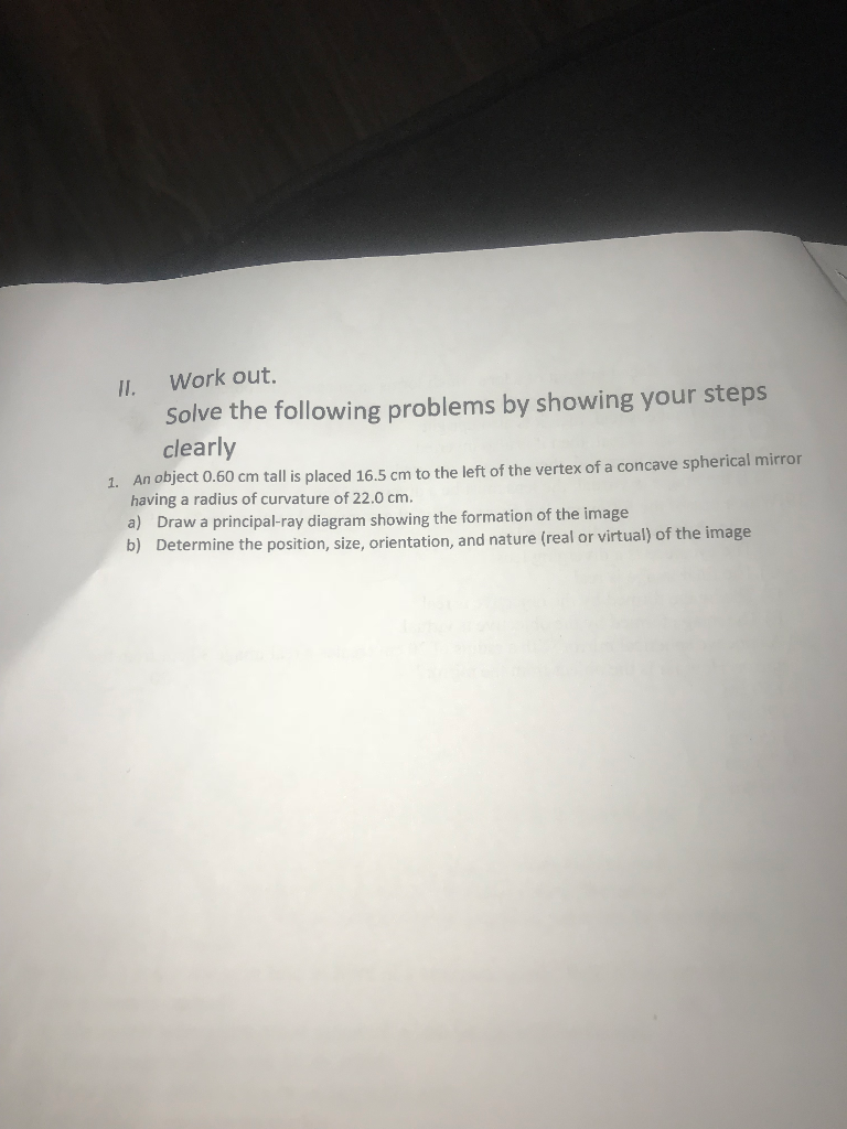 Solved II. Work out. Solve the following problems by showing | Chegg.com