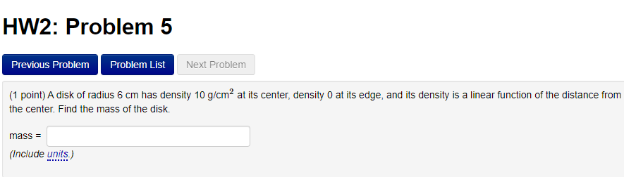 Solved HW2: Problem 5 Previous Problem Problem List Next | Chegg.com