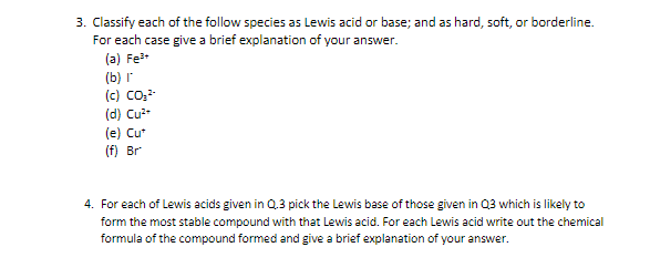 Solved 4.For each of Lewis acids given in Q.3pick theLewis | Chegg.com