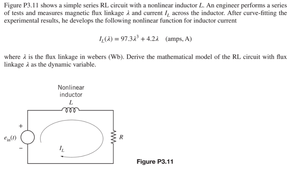 Solved Figure P3.11 shows a simple series RL circuit with a | Chegg.com