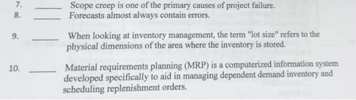 Solved Scope creep is one of the primary causes of project | Chegg.com