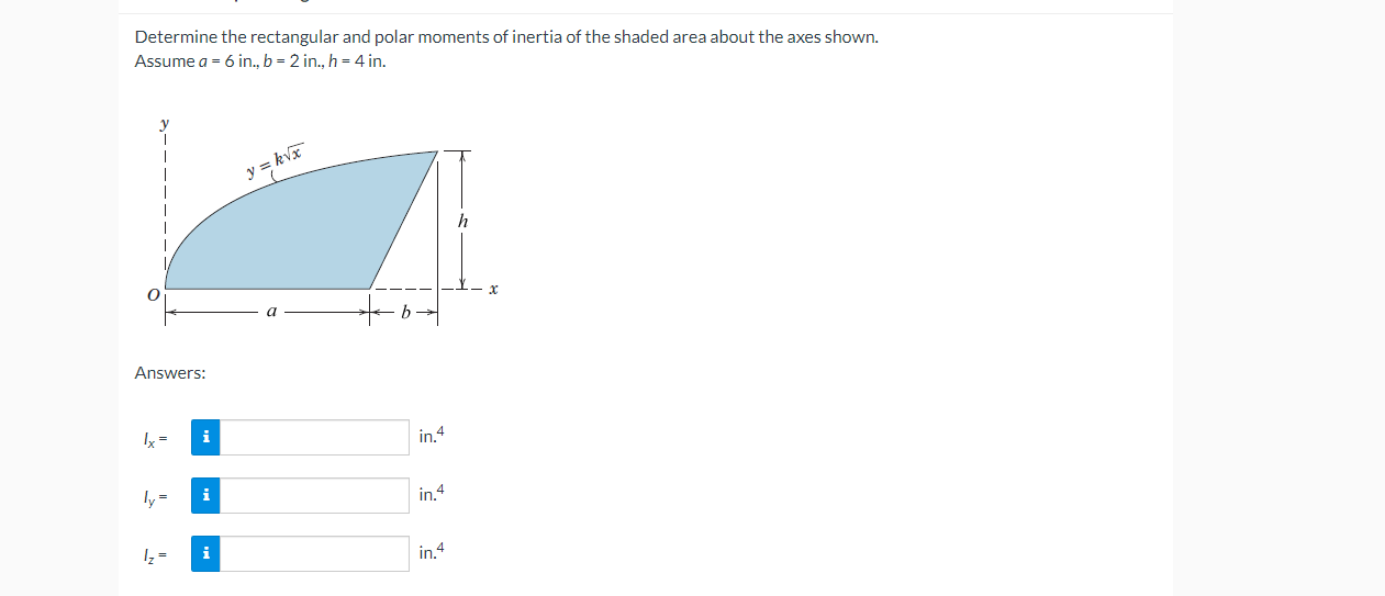 Solved Determine the rectangular and polar moments of | Chegg.com