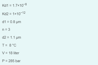 Kd1=1.7×10−8 Kd2=1×10−12 d1=0.8μm n=3 d2=1.1μm | Chegg.com