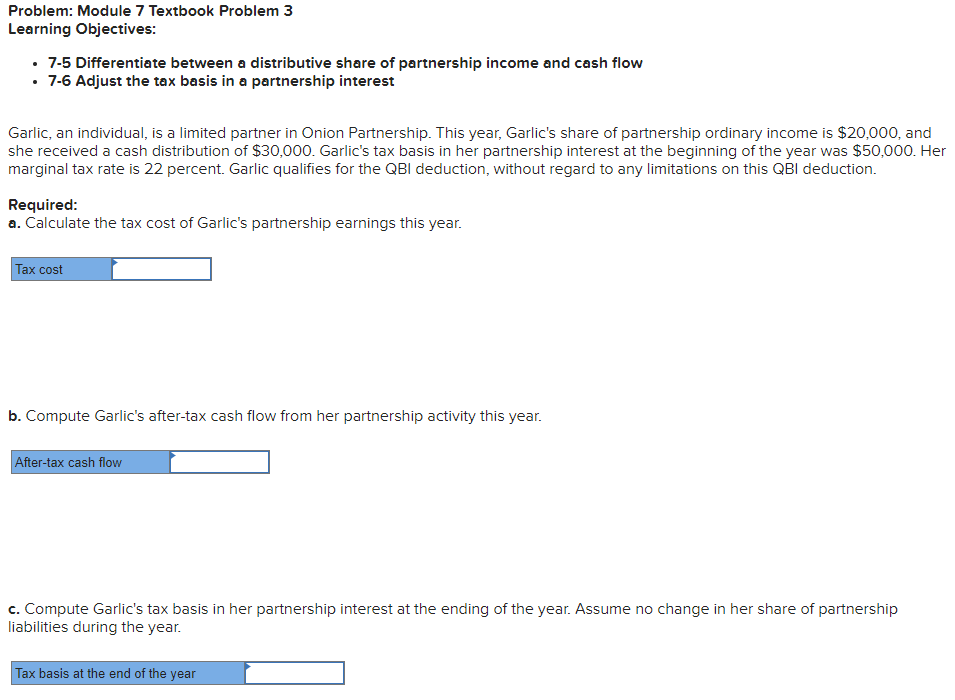 Solved - 7-5 Differentiate between a distributive share of | Chegg.com