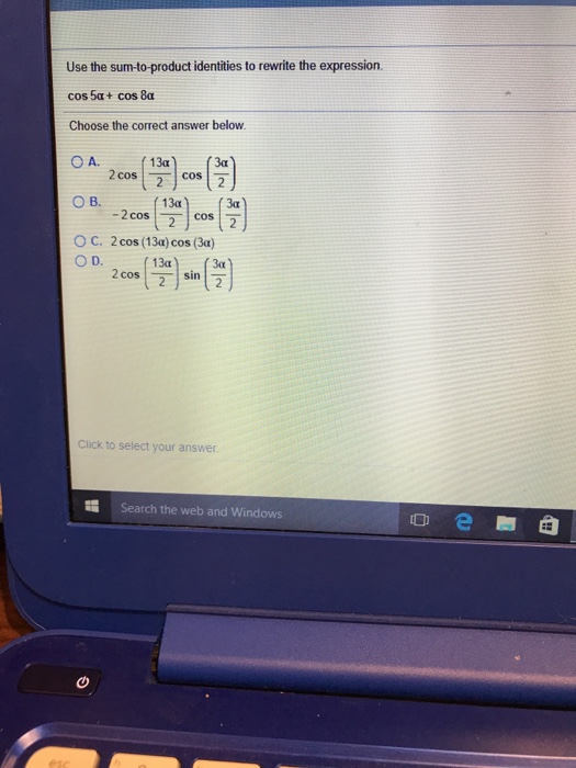 Solved Use the sum-to-product identities to rewrite the | Chegg.com