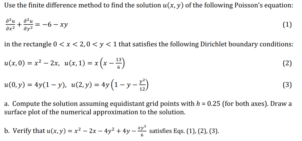 Solved Use the finite difference method to find the solution | Chegg.com