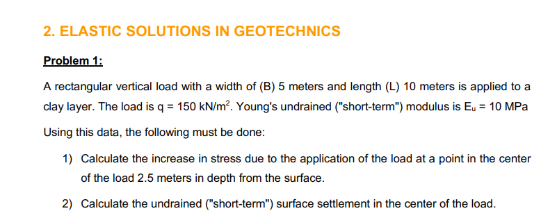 Solved Problem 1: A rectangular vertical load with a width | Chegg.com