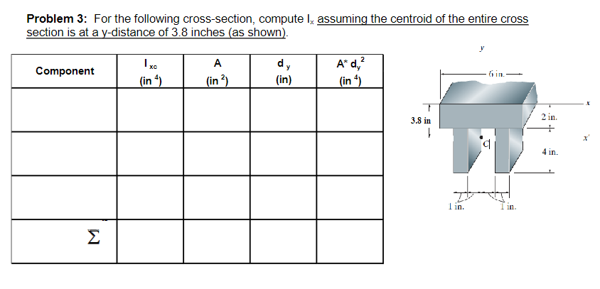 Solved Problem 3: For the following cross-section, compute | Chegg.com