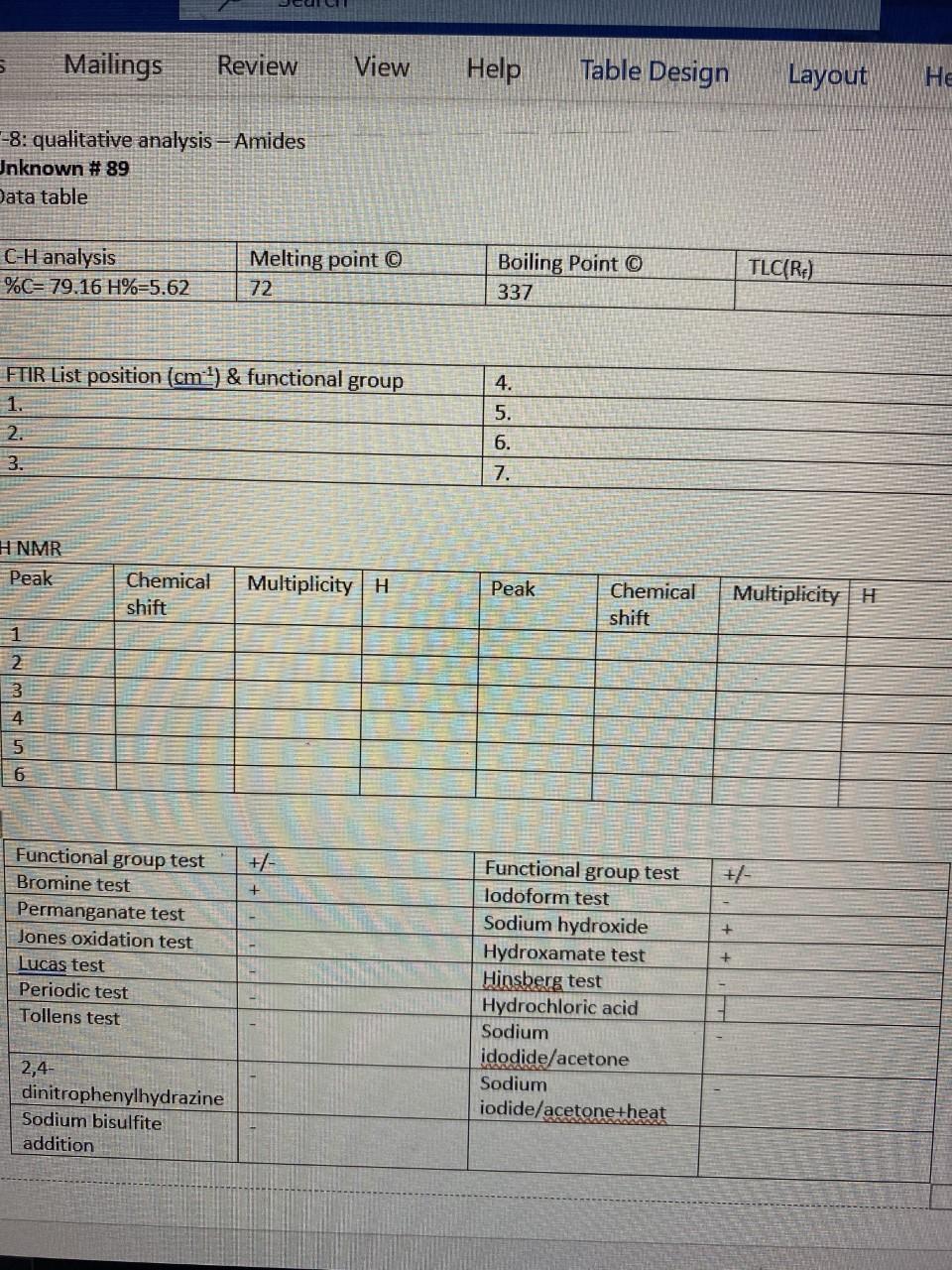 Solved Mailings Review View Help Table Design Layout Не --8: | Chegg.com