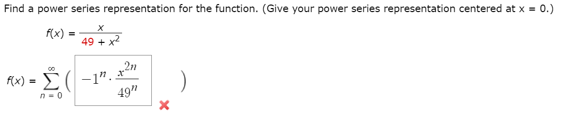 Solved Find a power series representation for the function. | Chegg.com