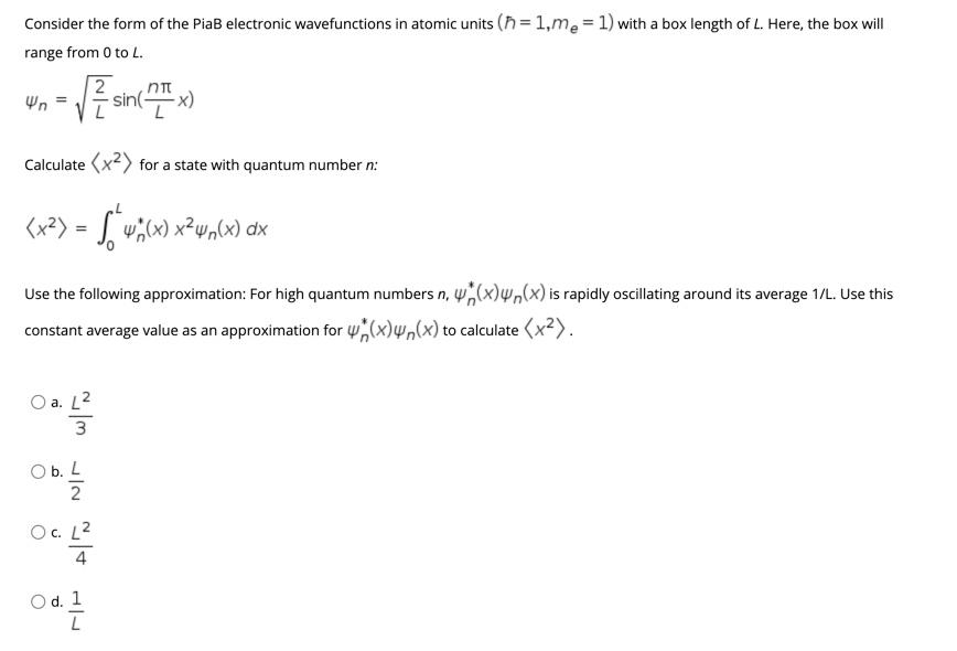 Solved Consider the form of the Pia electronic wavefunctions | Chegg.com