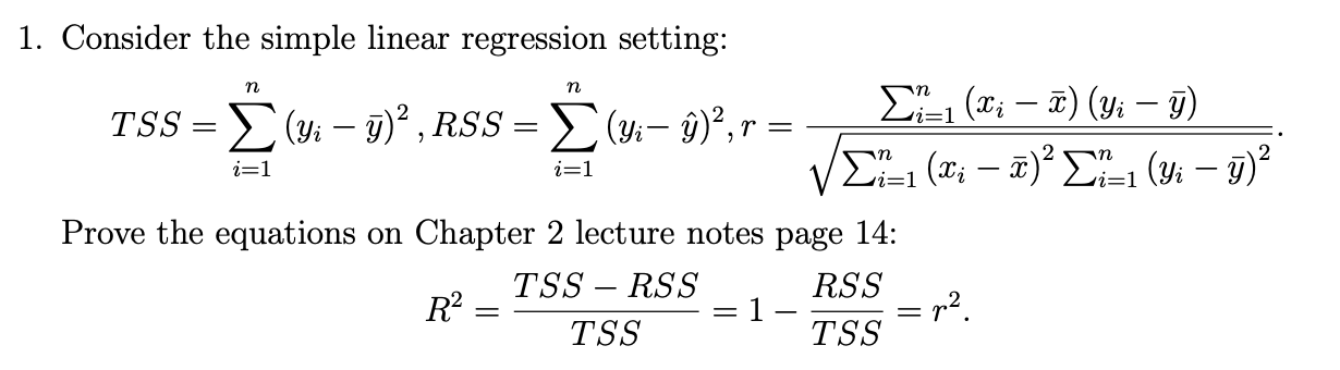 Solved Consider the simple linear regression setting: | Chegg.com