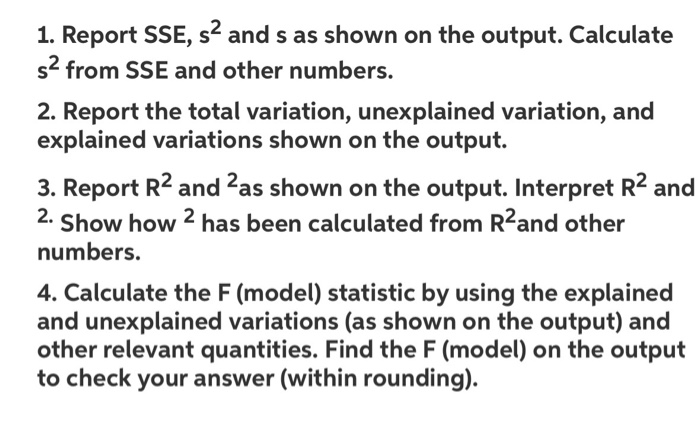Solved EXCEL (Data Analysis) output: SUMMARY OUTPUT ression | Chegg.com
