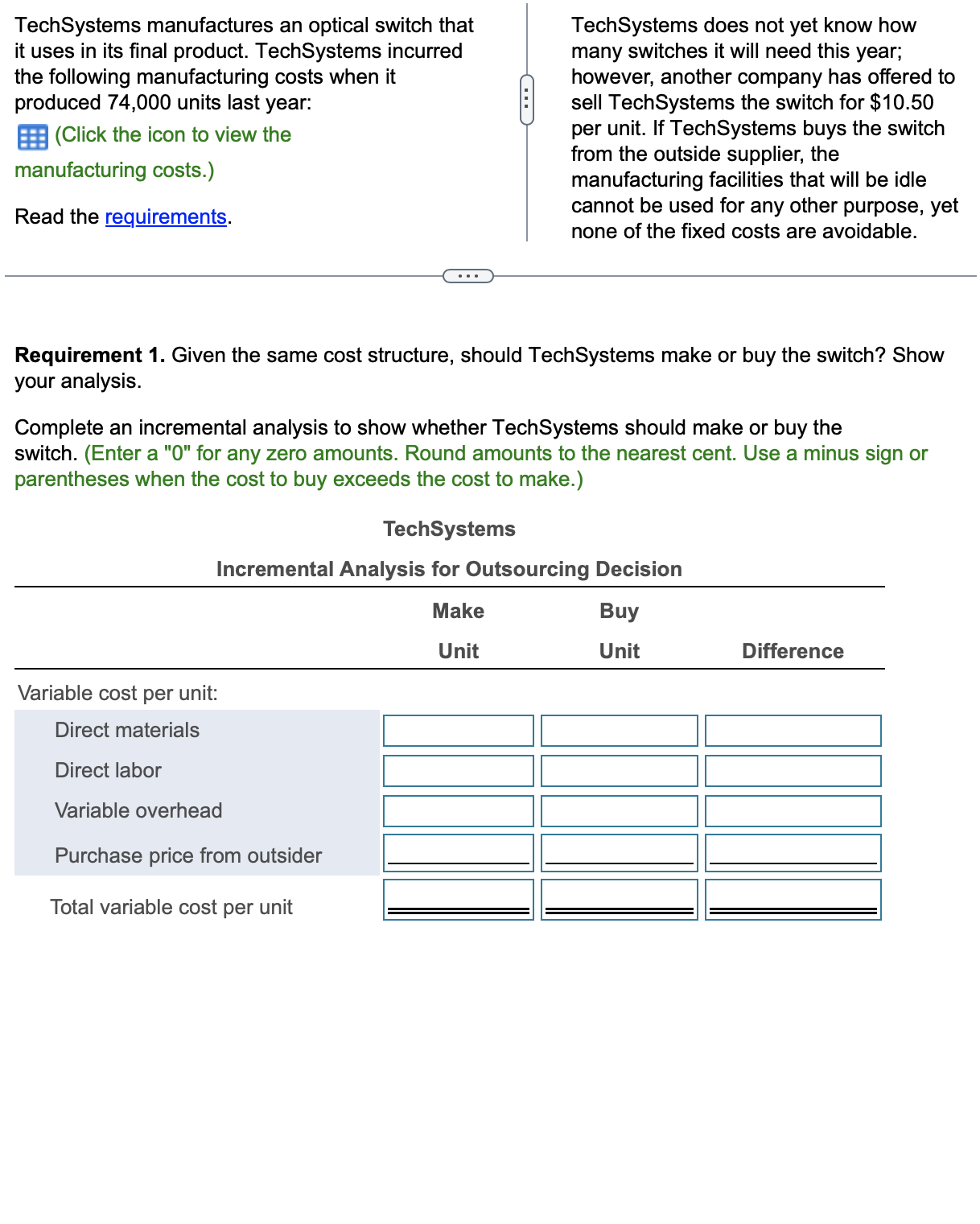 TechSystems manufactures an optical switch that it | Chegg.com