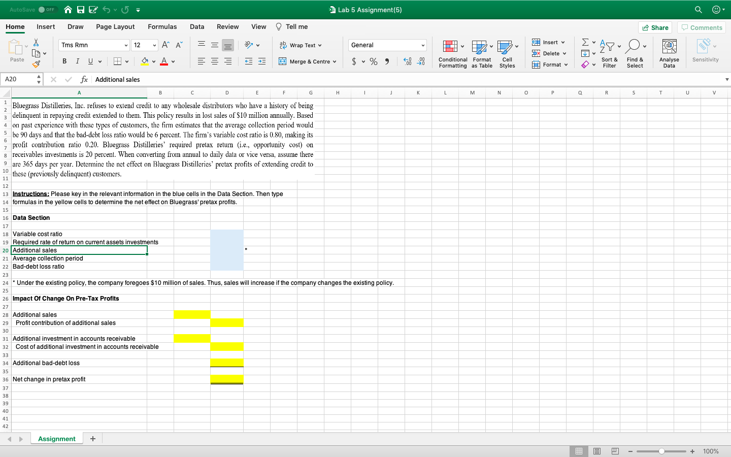 Solved AutoSave OFF ñHE SU Lab 5 Assignment(5) Home Insert | Chegg.com