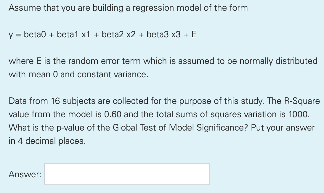 Solved Assume that you are building a regression model of | Chegg.com
