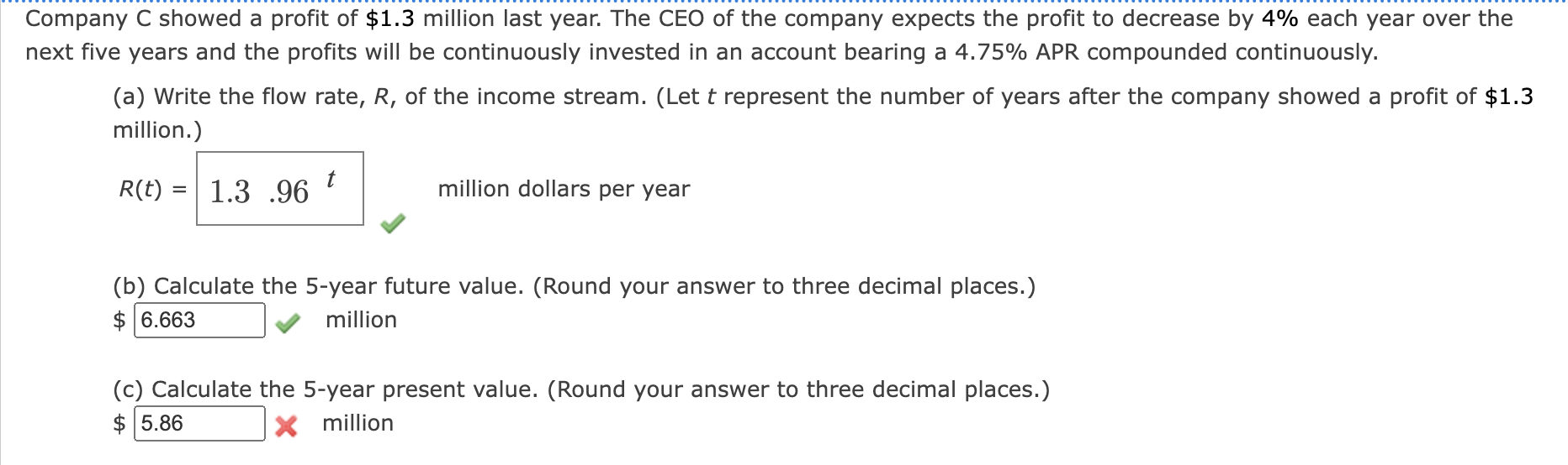 Solved Company C showed a profit of $1.3 million last year. | Chegg.com