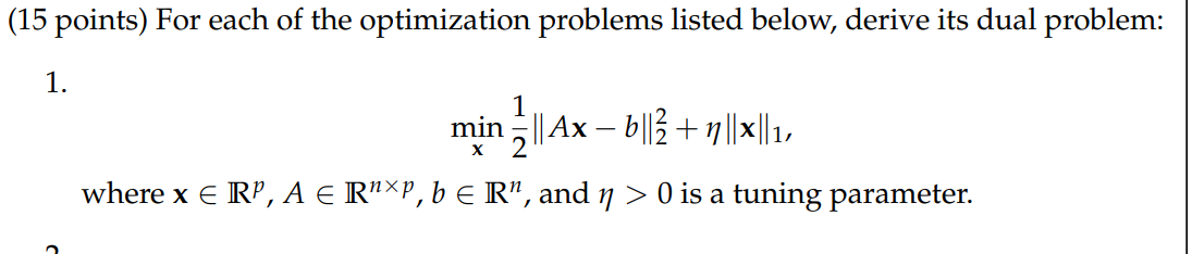 Solved (15 points) For each of the optimization problems | Chegg.com