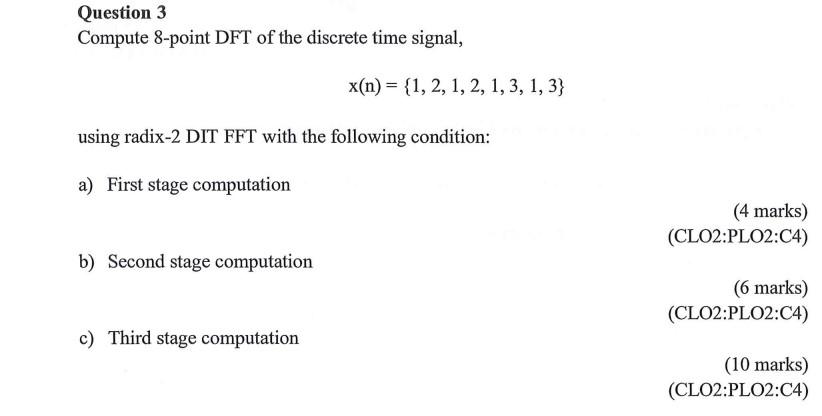 Solved Question 3 Compute 8-point DFT of the discrete time | Chegg.com