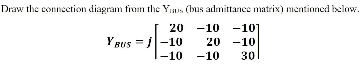Solved Draw the connection diagram from the YBUS (bus | Chegg.com