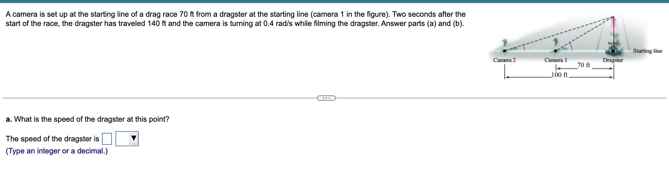 Solved b. A second camera (camera 2 in the figure) filming | Chegg.com