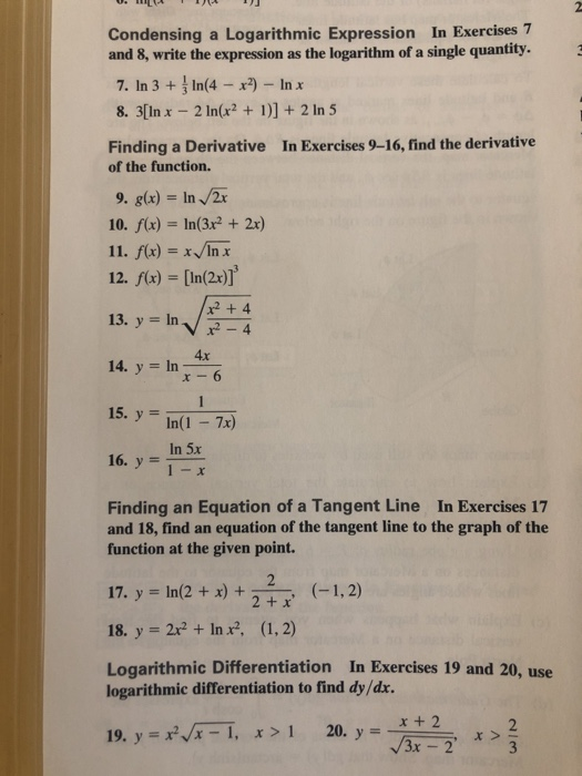 Solved 2 Condensing a Logarithmic Expression In Exercises 7 | Chegg.com