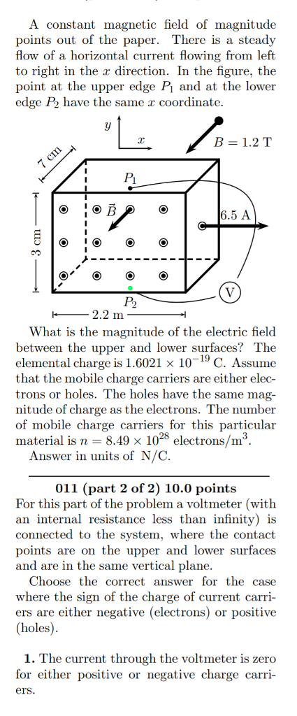 Solved A constant magnetic field of magnitude points out of | Chegg.com
