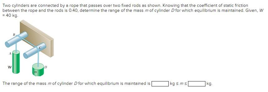 Solved Two cylinders are connected by a rope that passes | Chegg.com