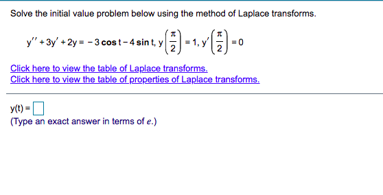 Solved Solve the initial value problem below using the | Chegg.com