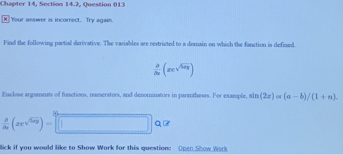 Solved Chapter 14, Section 14.2, Question 013 Your answer is | Chegg.com